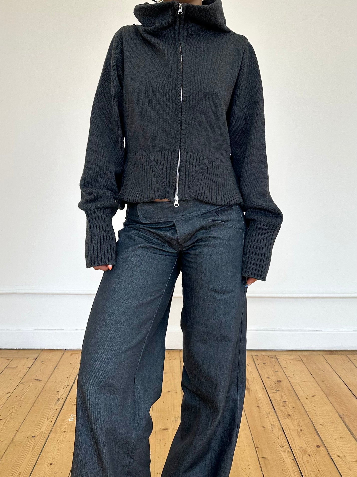 rowan peplum jumper - grey knit – K&R London