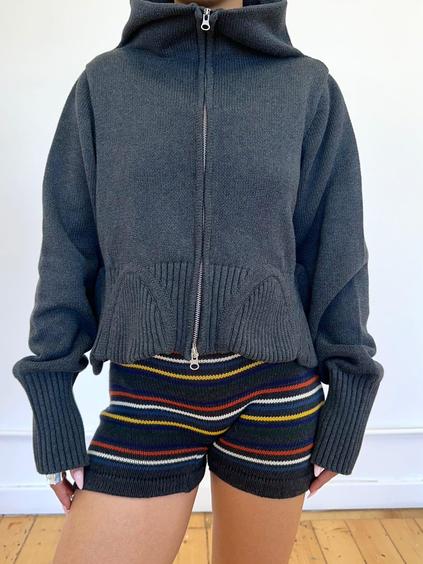 rowan peplum jumper - grey knit – K&R London