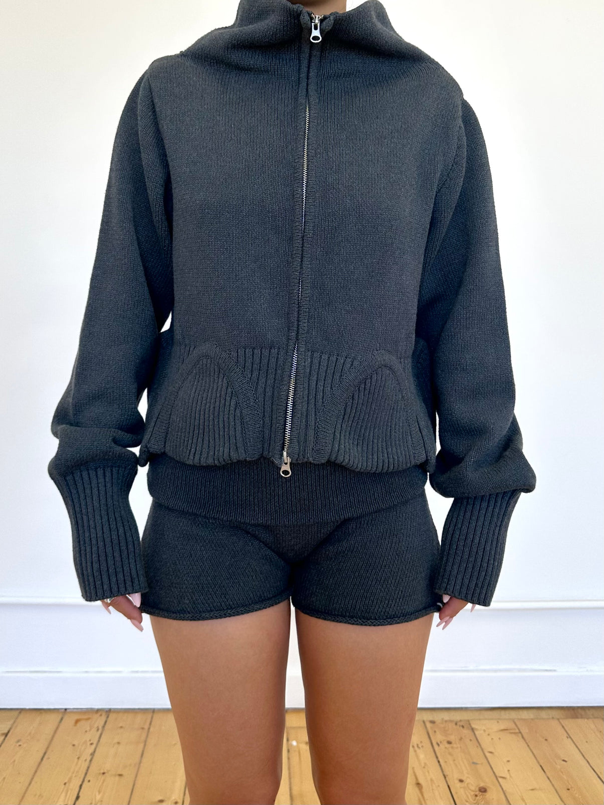 rowan peplum jumper - grey knit – K&R London