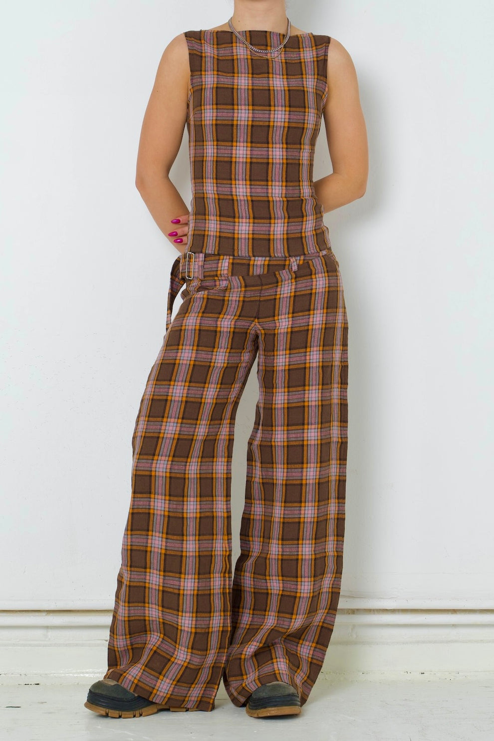 roman trouser - coral linen – K&R London