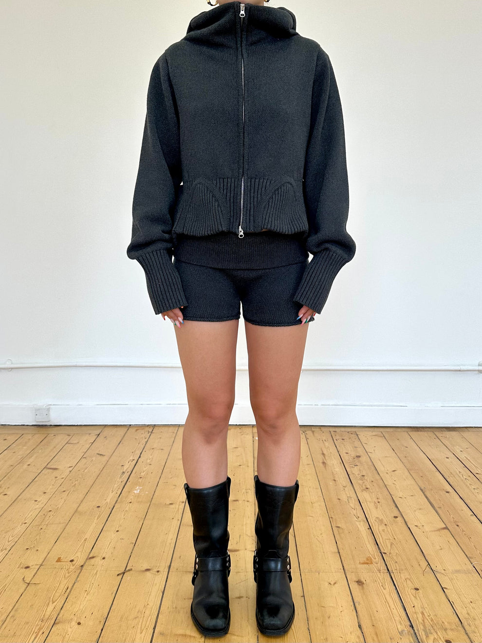 rowan peplum jumper - grey knit – K&R London