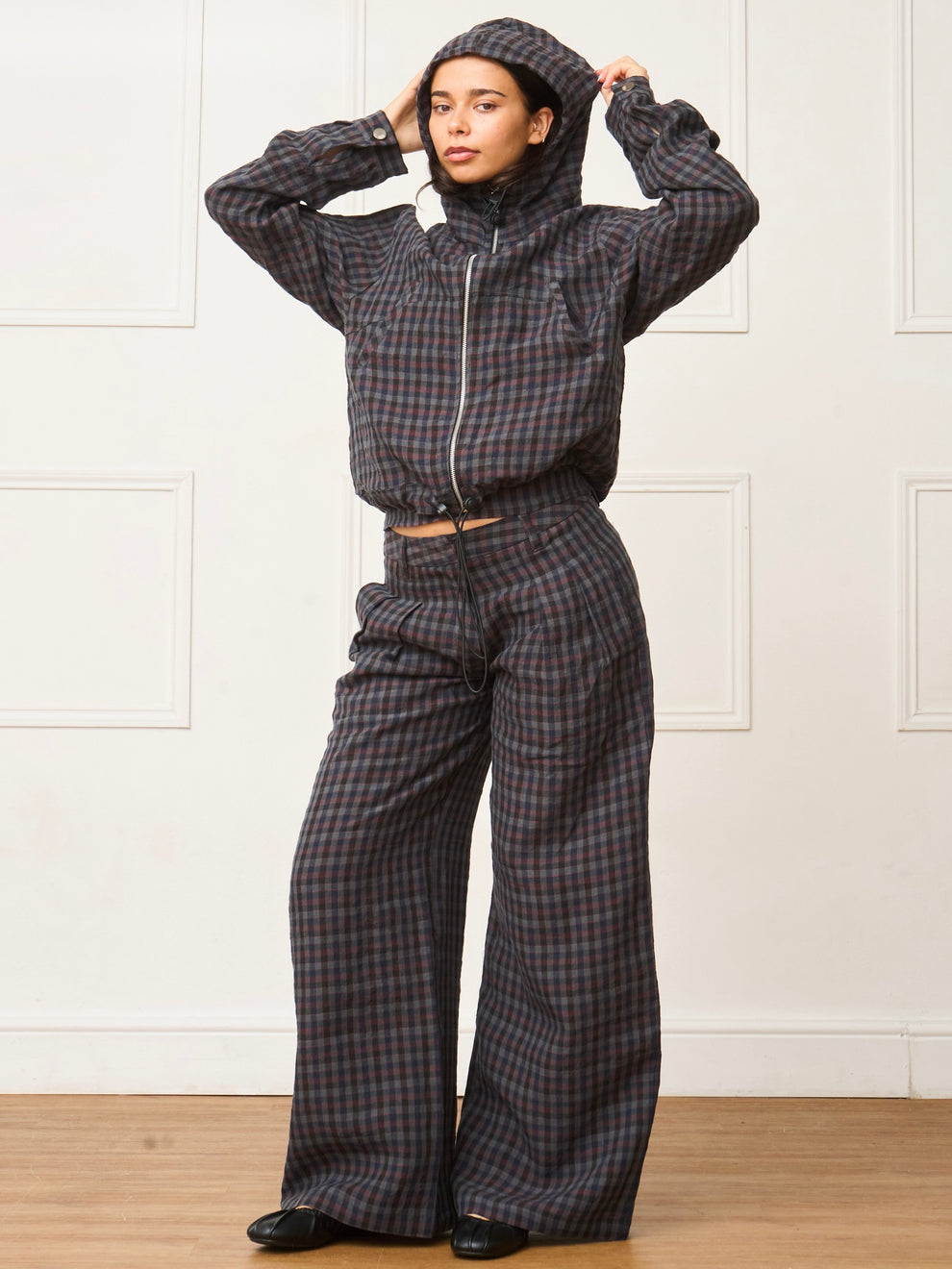 jamie jacket - gingham linen – K&R London