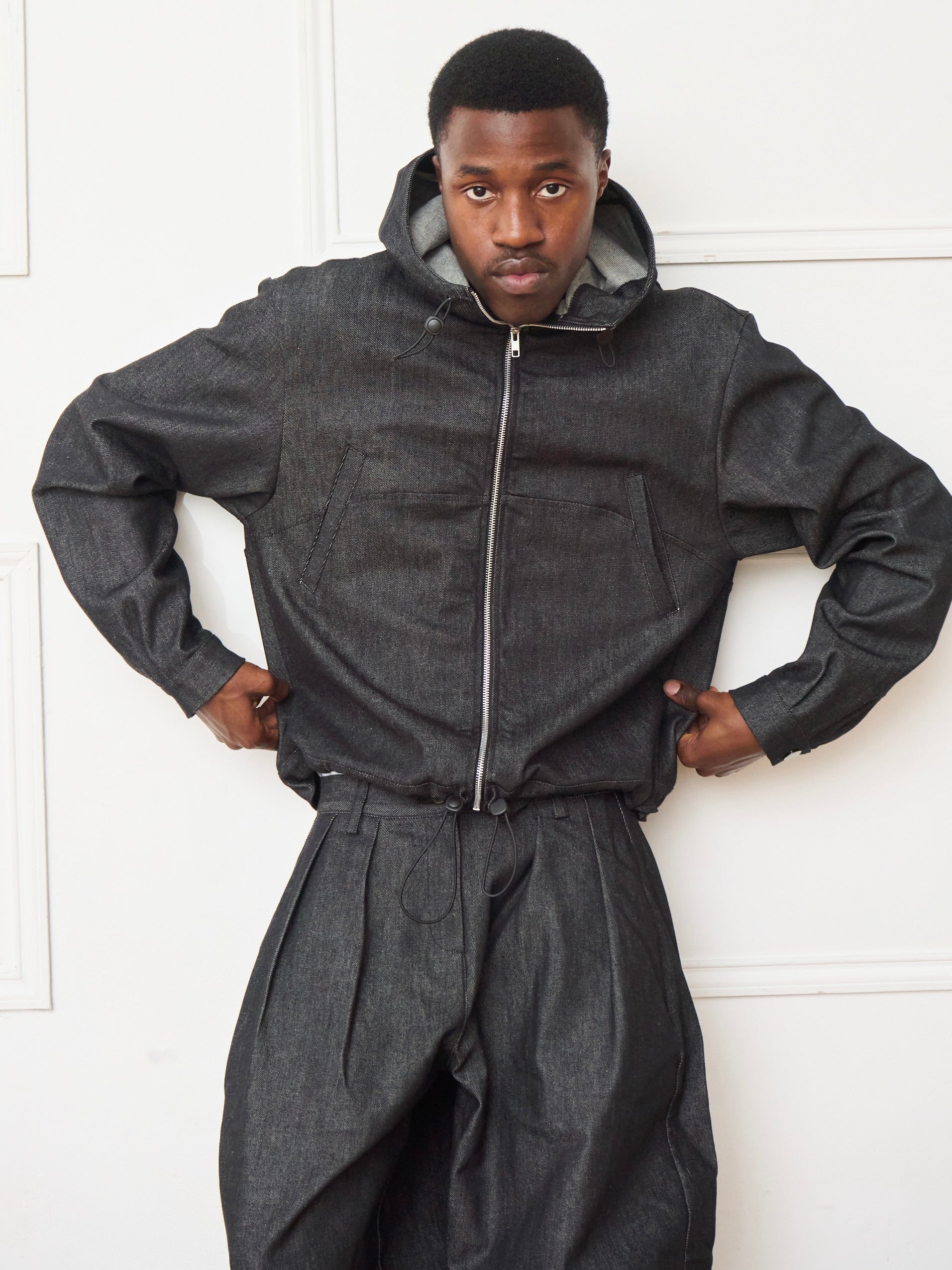 jamie jacket - dark grey denim – K&R London