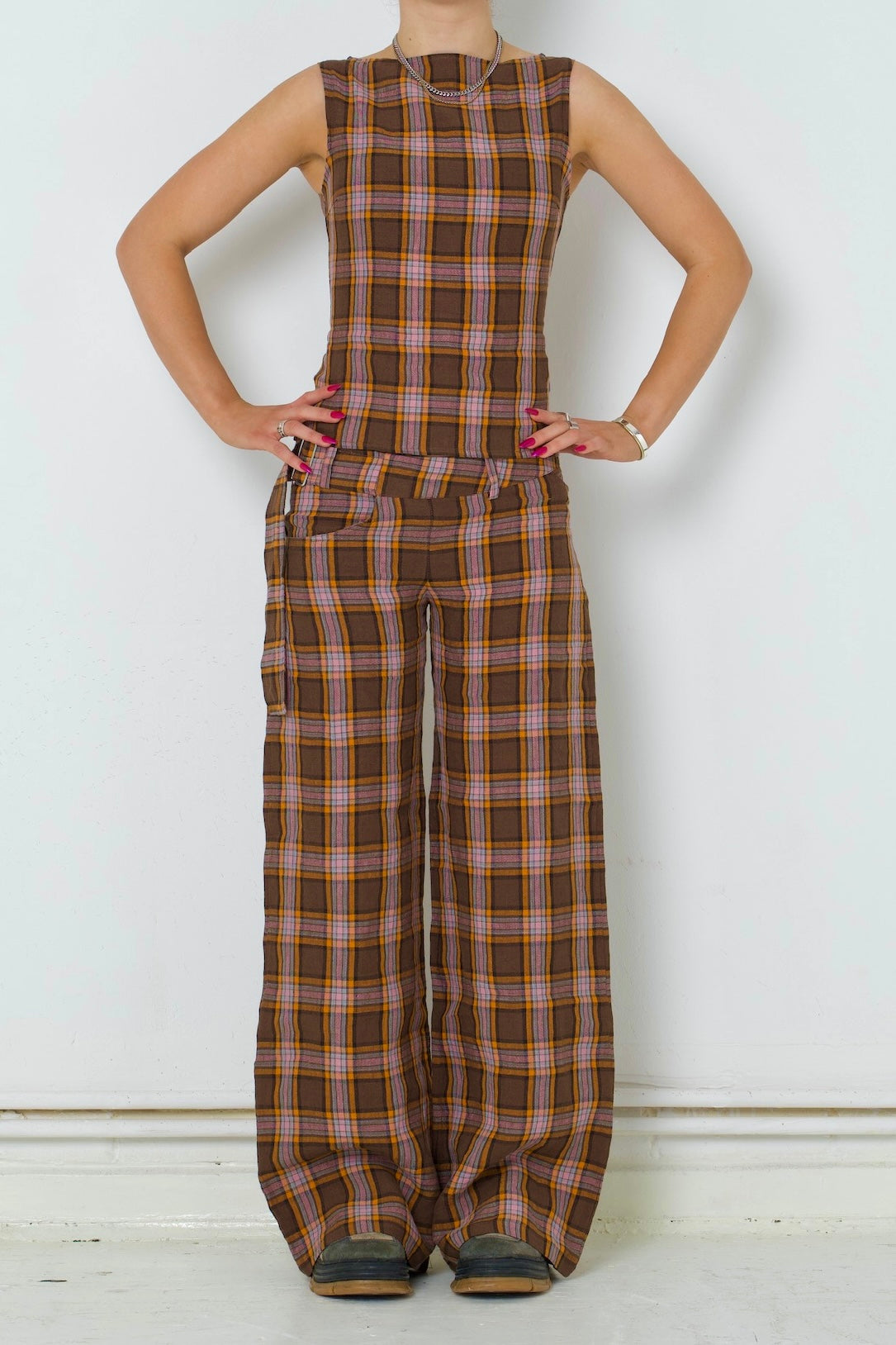 roman trouser - coral linen – K&R London